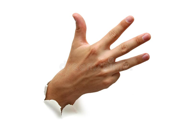 Hand counting four stock image. Image of hands, symbol - 3000011