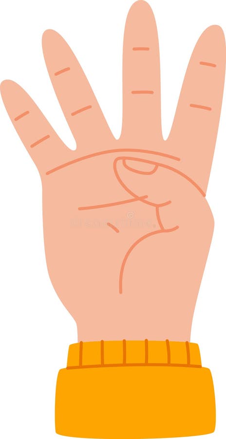 Hand Four Fingers Stock Illustrations – 1,467 Hand Four Fingers Stock ...