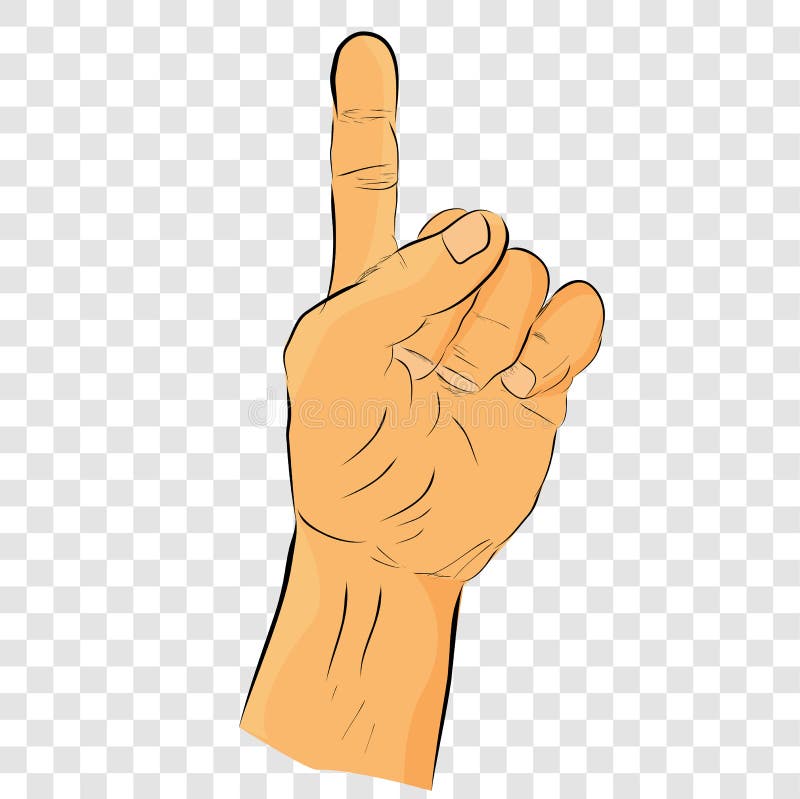 Flat Color Hand Draw Sketch Counting or Voting Hand, One, at ...