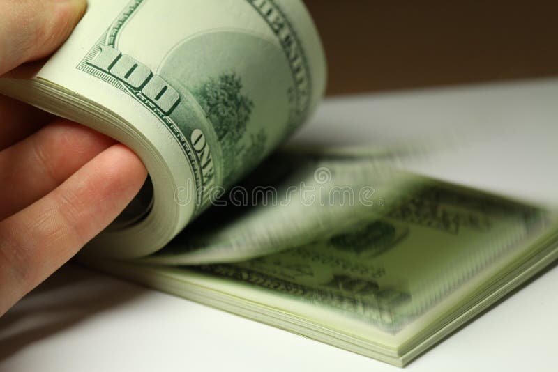 Hand Counting Money Dollars Closeup Stock Image - Image of national ...