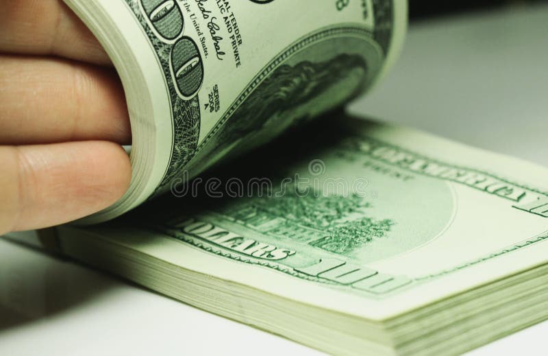 Hand Counting Money Dollars Closeup Stock Image - Image of nominal ...