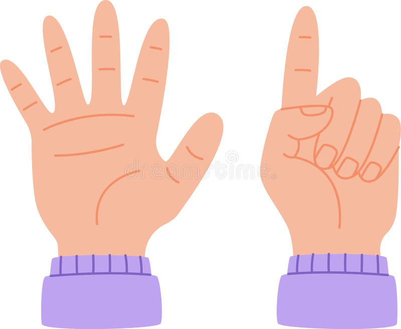 Hand Counting Six Fingers stock vector. Illustration of isolated ...