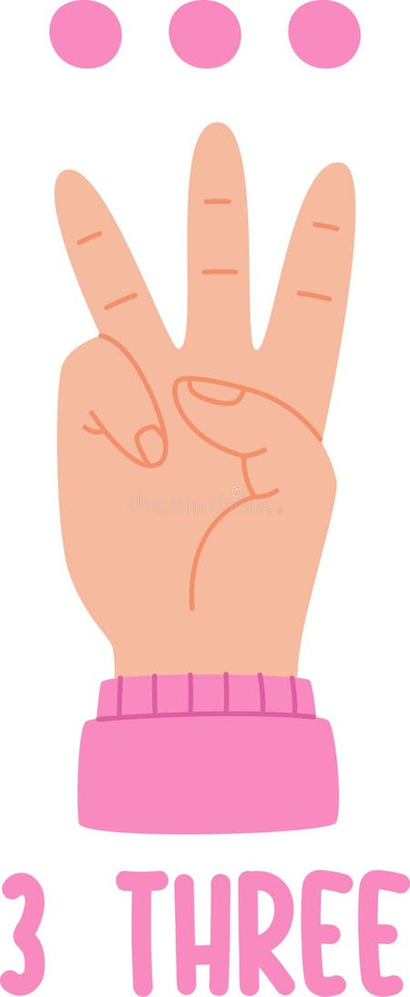 Hand Counting Three Fingers Stock Vector - Illustration of three ...