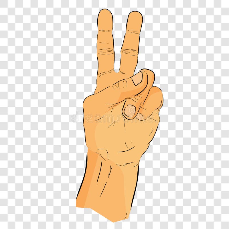 Flat Color Hand Draw Sketch Counting or Voting Hand, Two Transparent ...