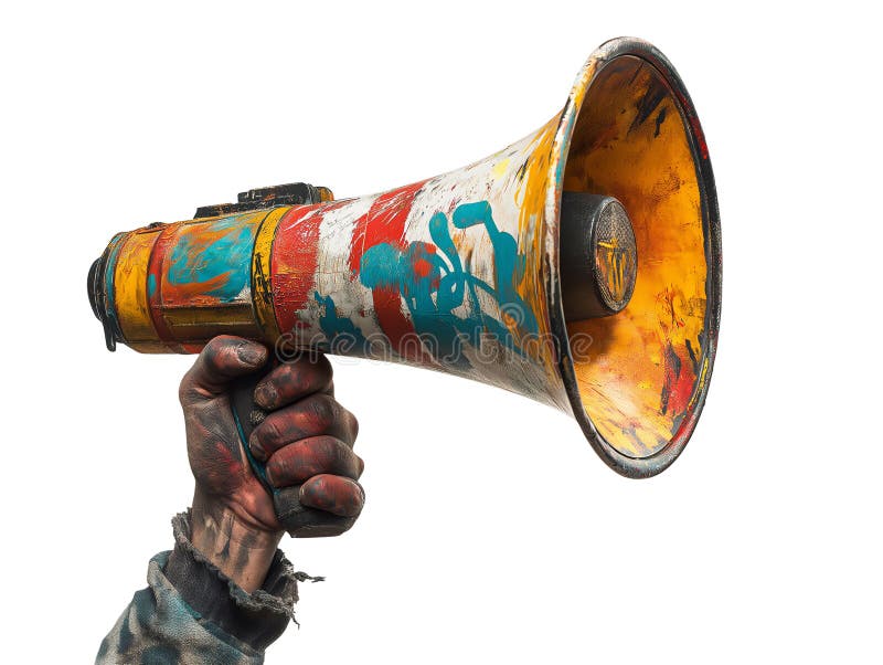 A Hand Covered in Paint Holds a Brightly Colored, Graffiti-covered ...