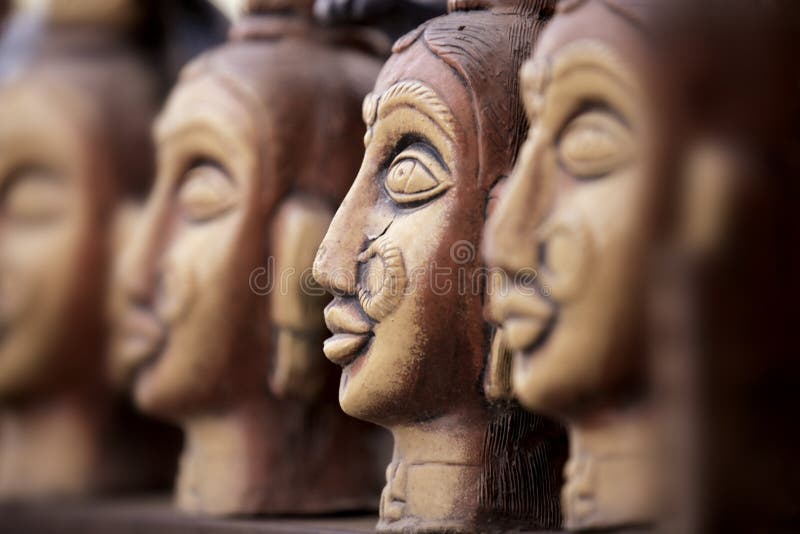Hand crafted clay statues stock photo. Image of asia - 84457118