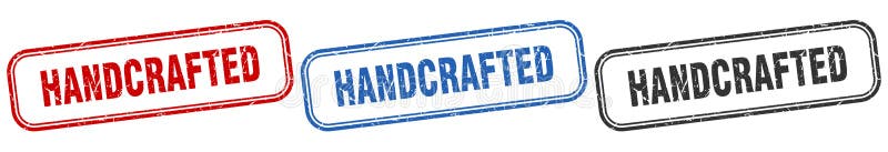 Hand Crafted Square Isolated Sign Set. Hand Crafted Stamp Stock Vector ...