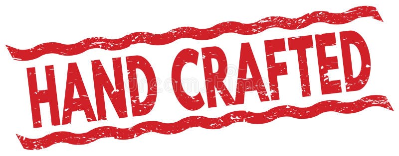 HAND CRAFTED Text on Red Lines Stamp Sign Stock Illustration ...