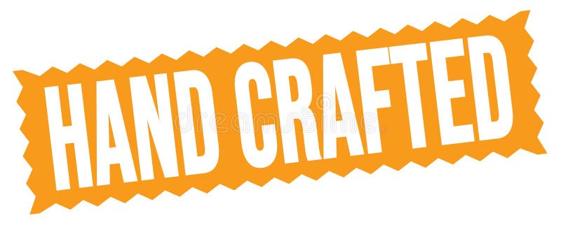 HAND CRAFTED Text Written on Orange Stamp Sign Stock Illustration ...