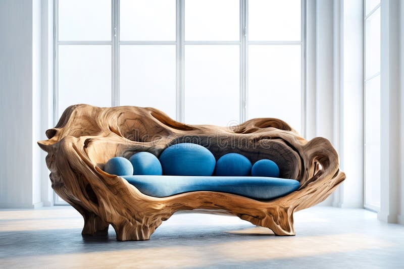 Hand Crafted Unique Loveseat Sofa Made from Tree Trunk or Tree Root ...