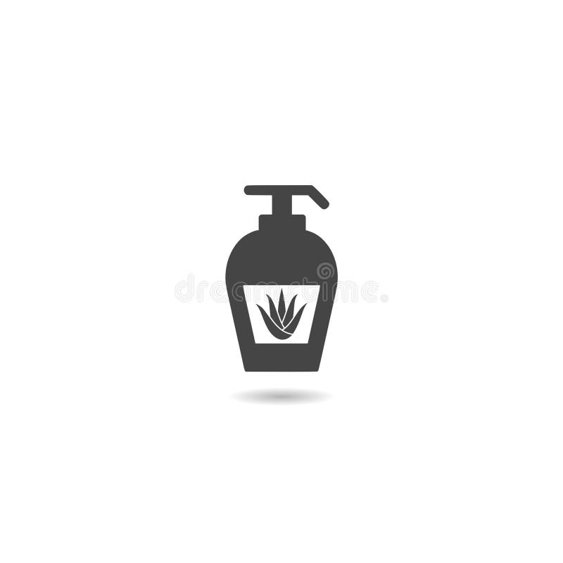 Hand Cream or Soap with Aloe Icon Shadow Stock Vector - Illustration of ...
