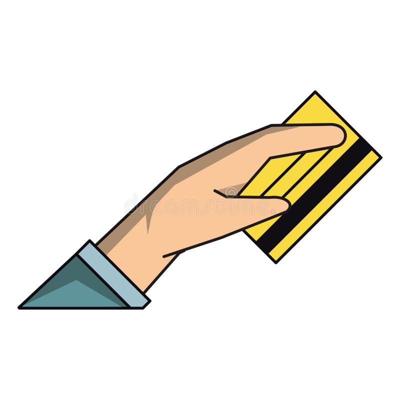 Hand with Credit Card Cartoon Stock Vector - Illustration of hand ...