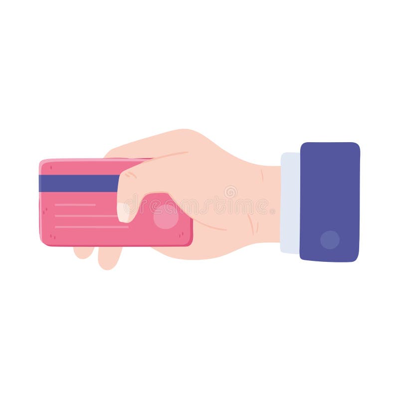 Hand with credit card stock illustration. Illustration of paying ...