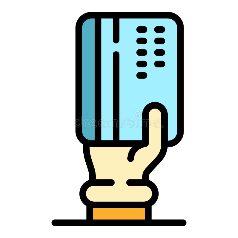 Hand Credit Card Icon Color Outline Vector Stock Illustration ...
