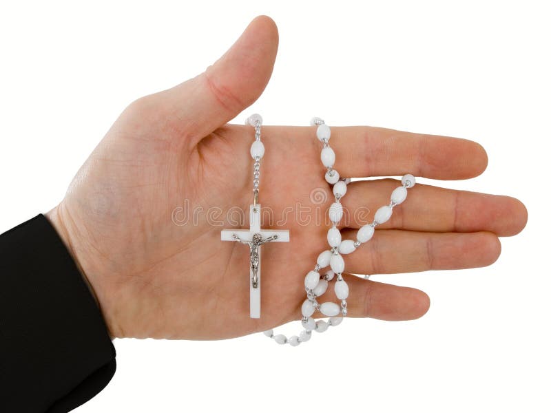 Hand with a cross stock image. Image of father, comfort - 1396839