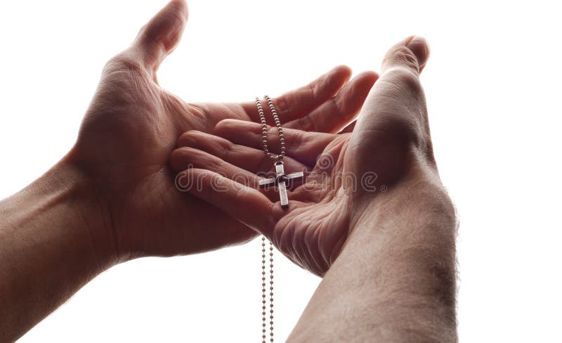 Hand and cross stock image. Image of christianity, spiritual - 4295507