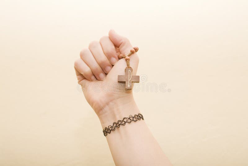 Hand with cross stock photo. Image of mantra, bible, devotee - 9547220