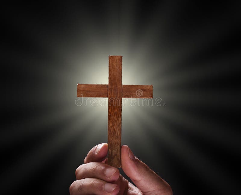 Hand with a cross stock image. Image of christianity - 57585959