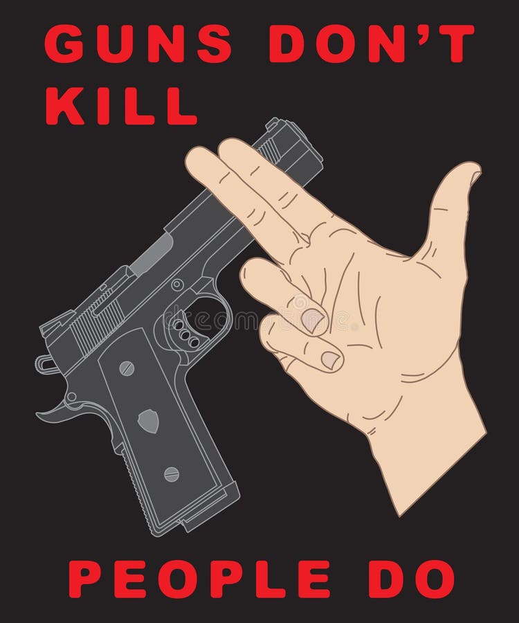 Hand crossing handgun stock vector. Illustration of concept - 13430743