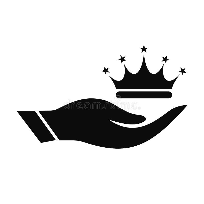 Hand Crown Logo Design. Crown Logo with Hand Concept Vector Stock ...