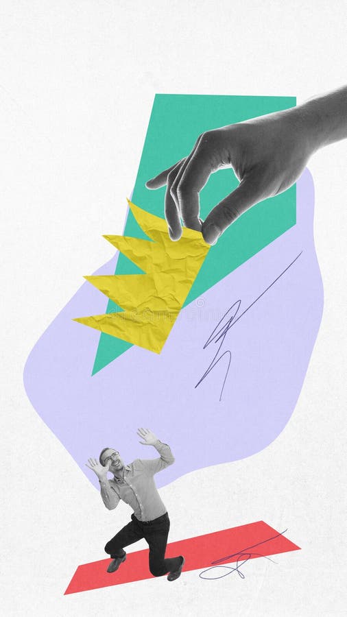 Hand with Crown Reaching Down Toward Man, Representing External ...