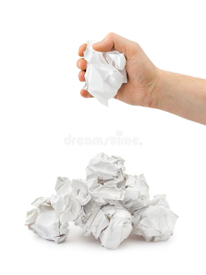 Flat Lay Composition with Crumpled Paper Balls on Color Background ...