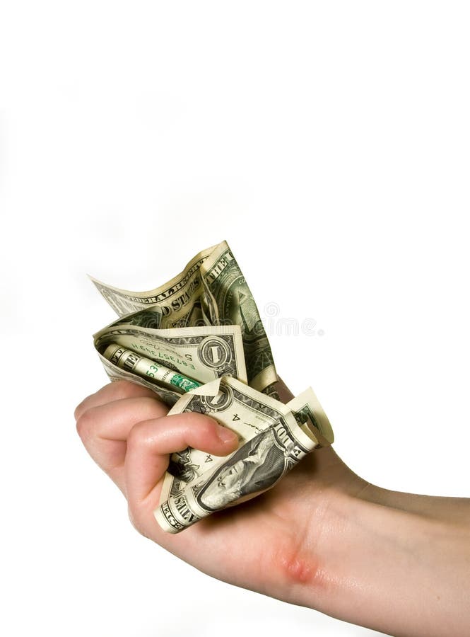 Hand crunching money stock image. Image of market, crash - 7789991