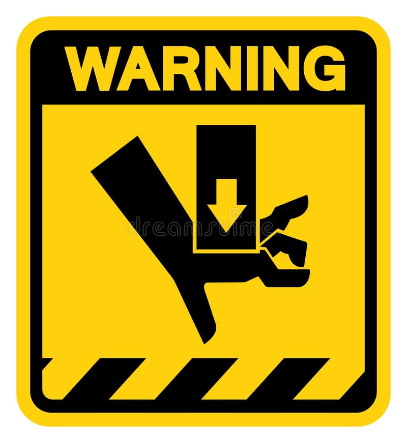 Hand Crush Force from Above Warning Sign, Vector Illustration, Isolate ...