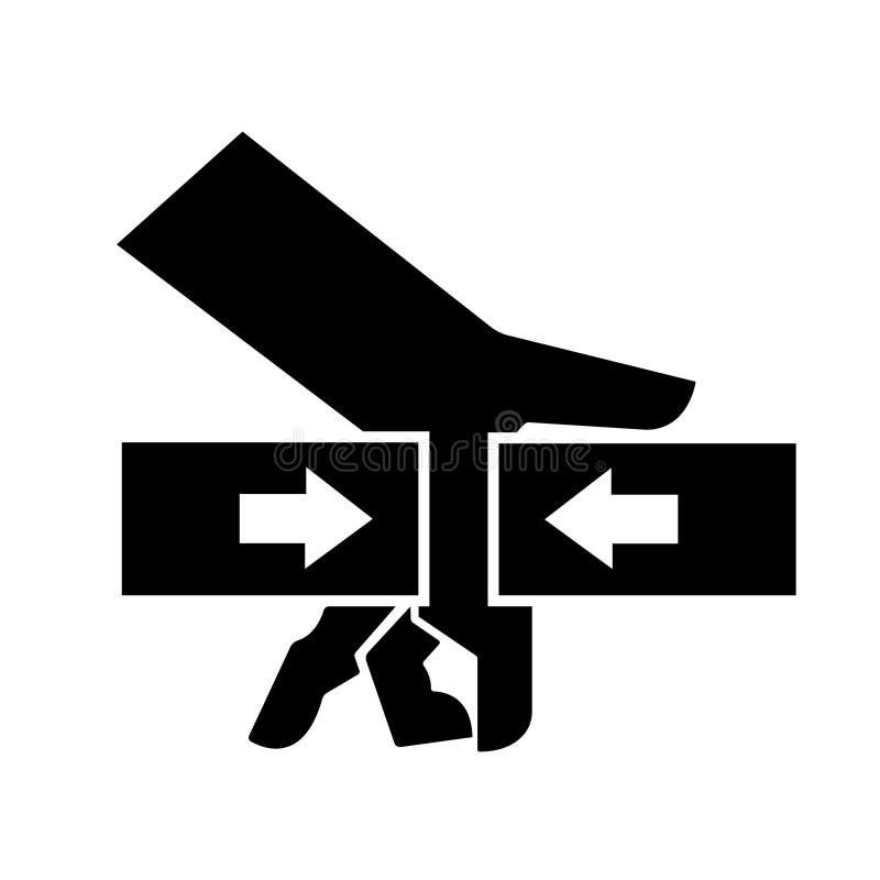 Hand Crush Force from Two Sides Black Icon ,Vector Illustration ...