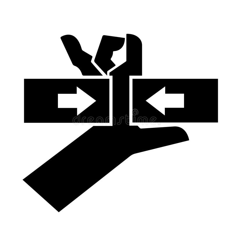 Hand Crush Force from Two Sides Black Icon,Vector Illustration, Isolate ...