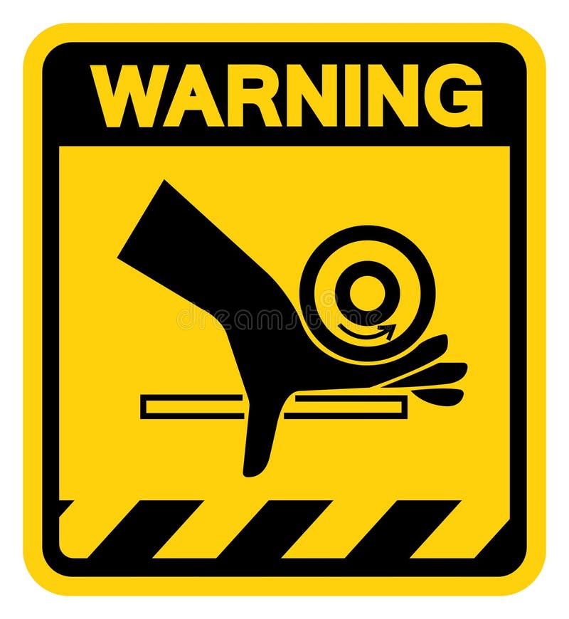 Hand Crush Roller Pinch Point Warning Sign, Vector Illustration ...