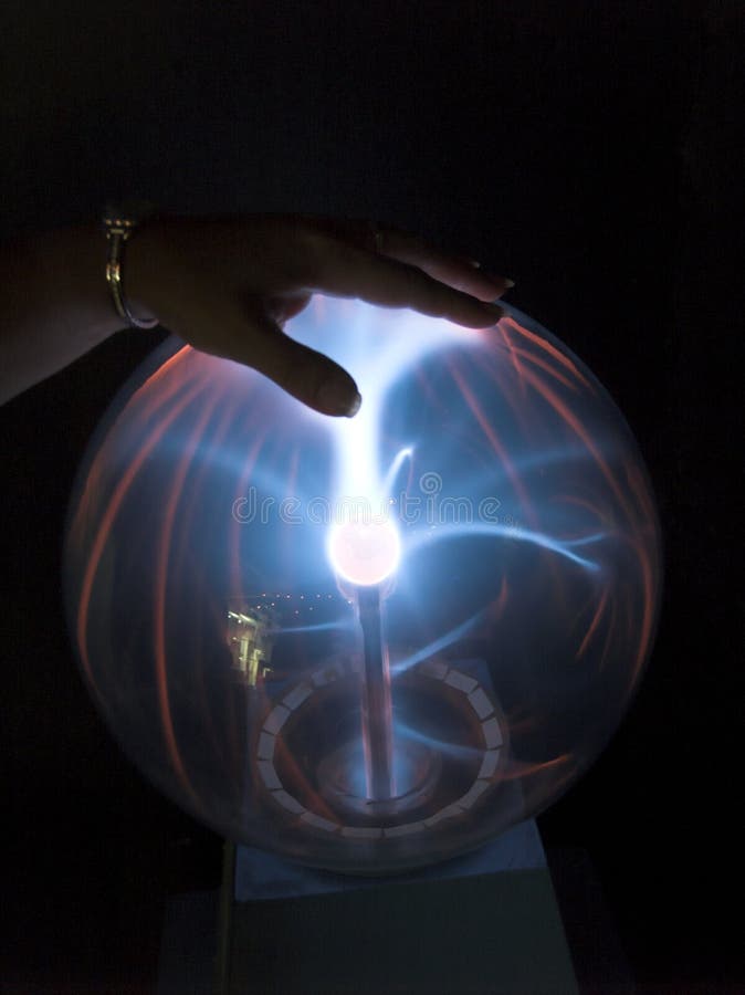 Hand on crystal ball stock photo. Image of lightning, future - 2356488