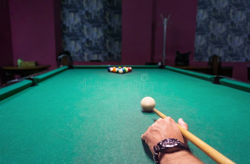 The hand with the cue. stock image. Image of green, finnish - 93419783