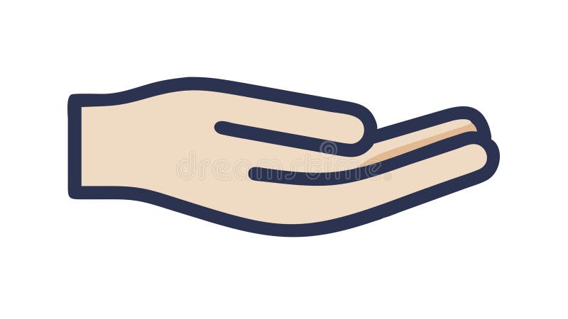 Hand Cupped Outline Vector Graphic, Support and Offering Icon, Vector ...