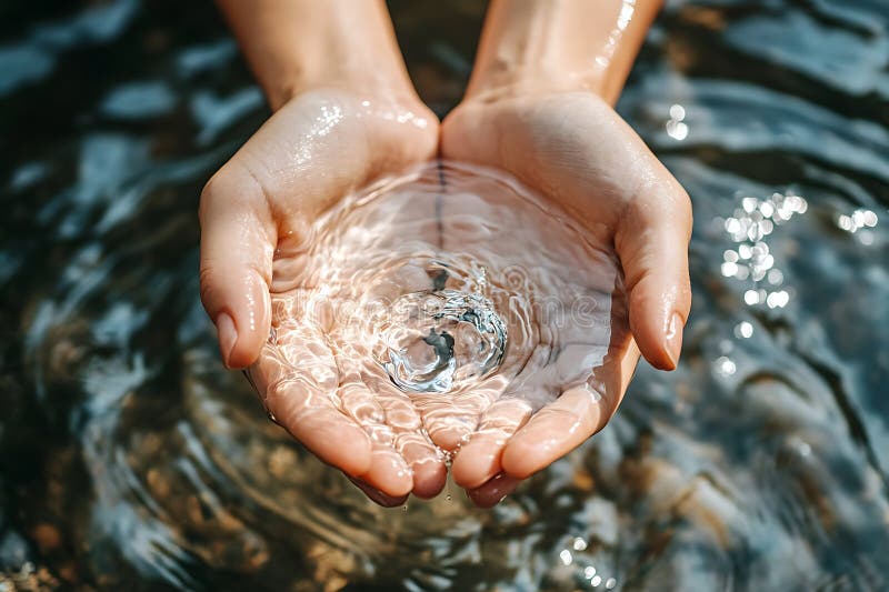 Cupped Water stock illustration. Illustration of surface - 350790223