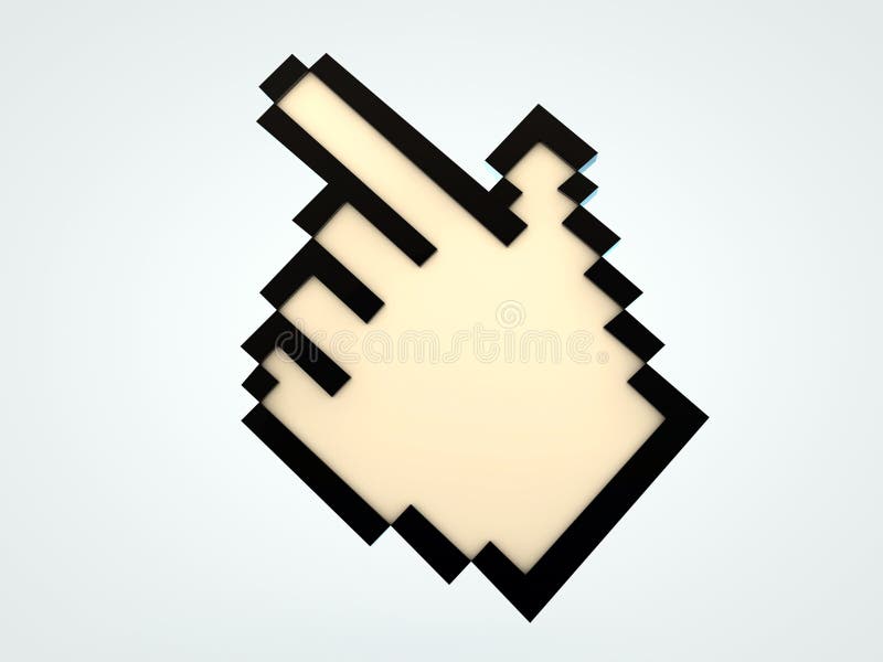 Hand mouse cursor in 3d stock illustration. Illustration of isolated ...