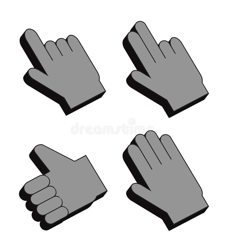 3D hand cursor stock vector. Illustration of cursor, computer - 1945743