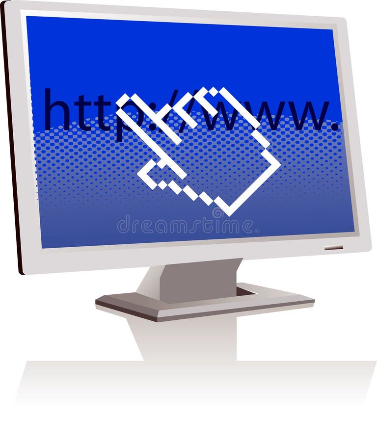Hand Cursor Click Computer Monitor Stock Illustrations – 1,026 Hand ...