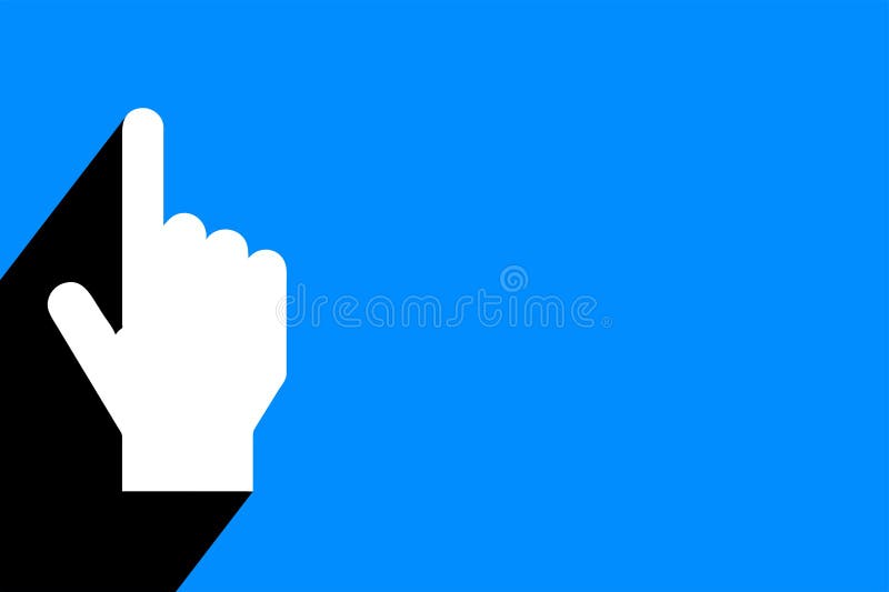 Computer Arrow Cursor Icon. Hand Cursor on a Blue Background. Vector ...