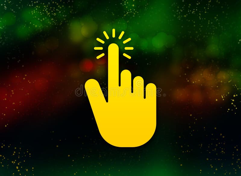 Hand Cursor Click Icon Glassy Green Round Button Illustration Stock ...