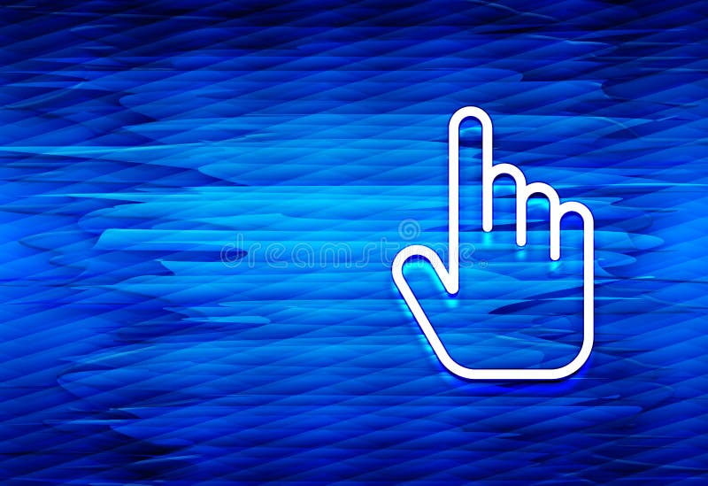 Hand Cursor Click Icon Aqua Wave Abstract Blue Background Illustration ...