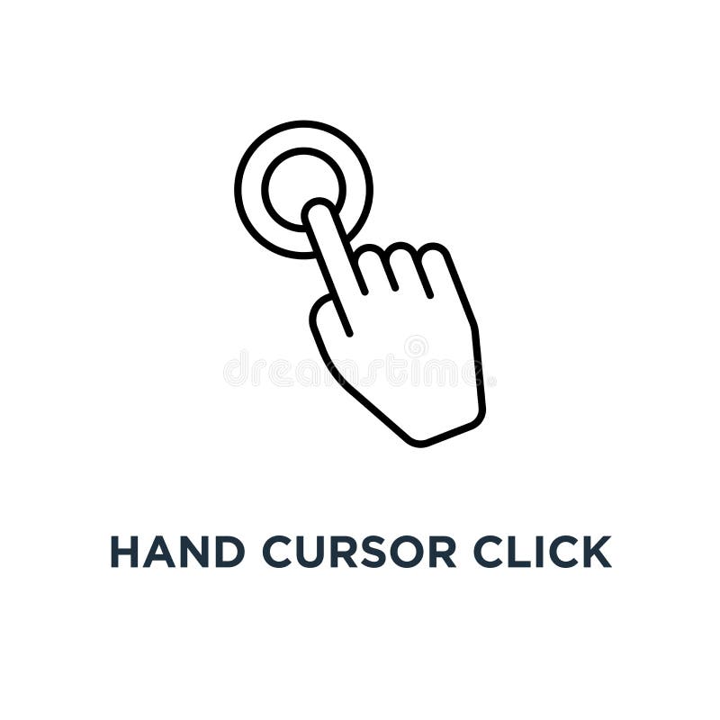 Hand Cursor Click Icon. Hand Cursor Click Concept Symbol Design Stock ...