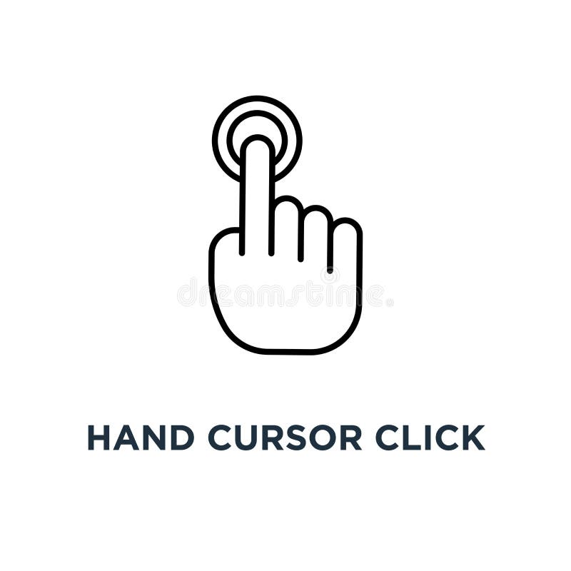 Hand Cursor Click Icon. Hand Cursor Click Concept Symbol Design Stock ...