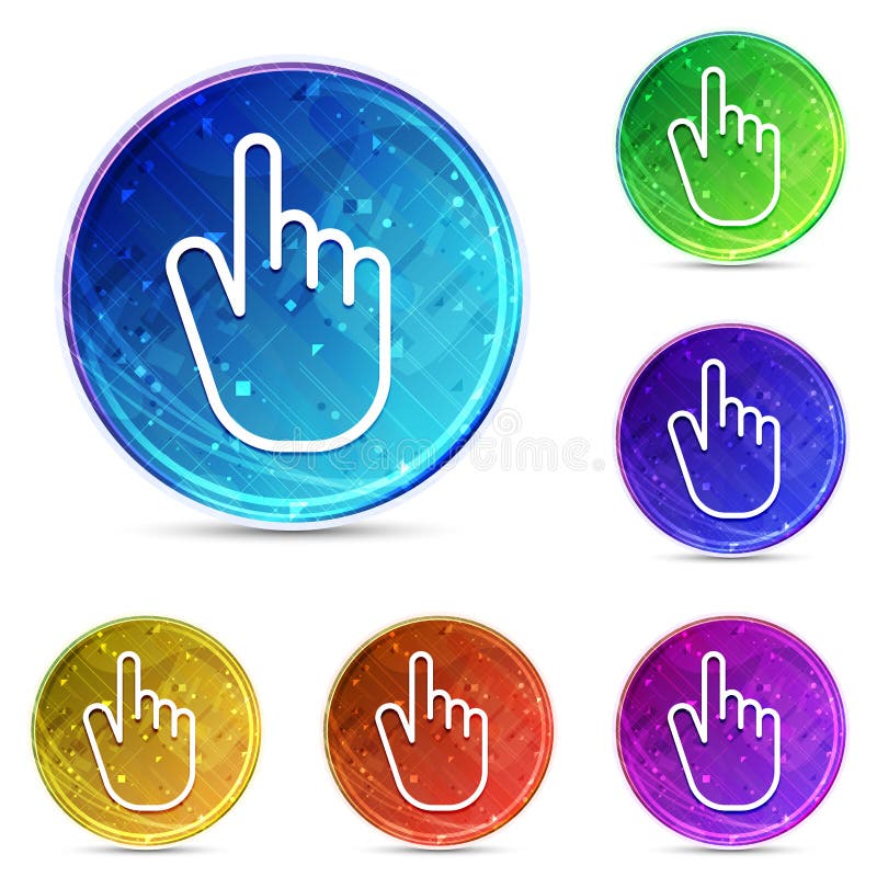 Hand Cursor Click Icon Digital Abstract Round Buttons Set Illustration ...