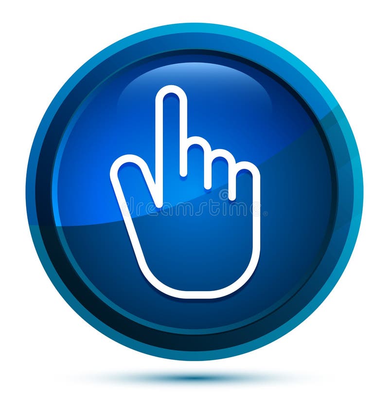 Hand Cursor Click Icon Elegant Blue Round Button Illustration Stock ...
