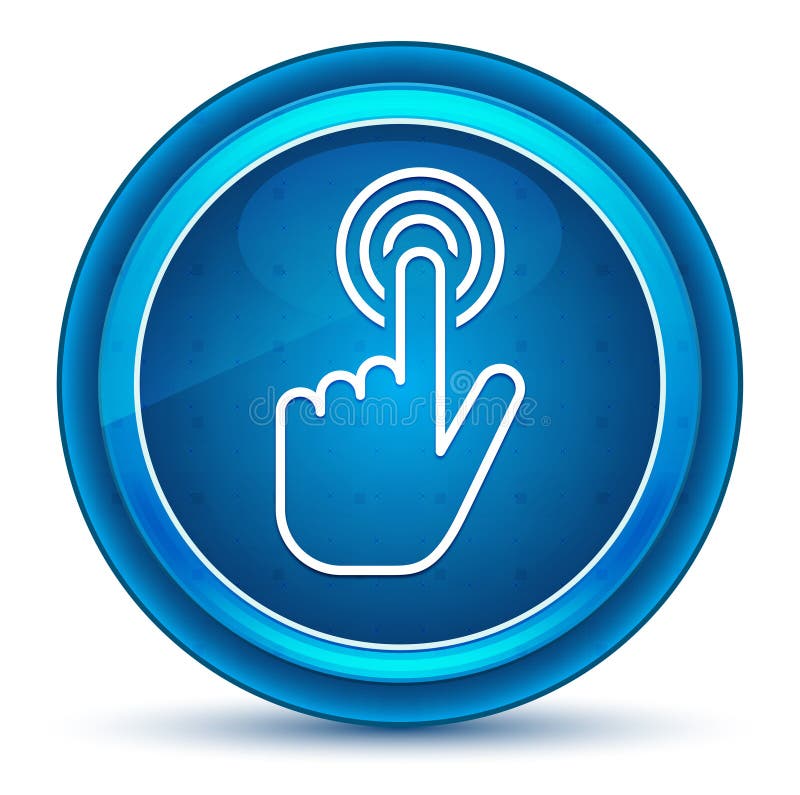 Hand Cursor Click Icon Eyeball Blue Round Button Stock Illustration ...