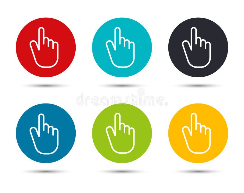 Hand Cursor Click Icon Glassy Green Round Button Illustration Stock ...