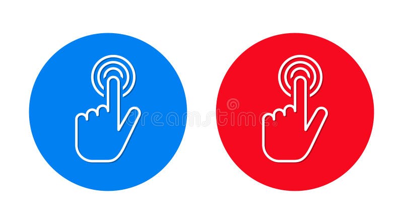 Hand Cursor Click Icon Shiny Blue Square Button Stock Illustration ...