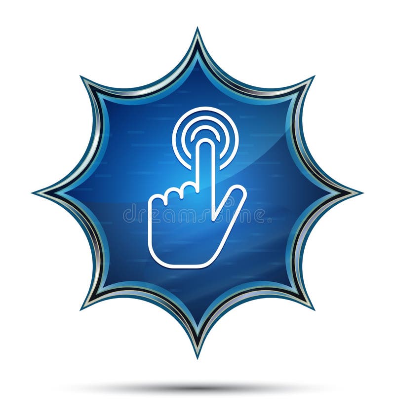 Hand Cursor Click Icon Magical Glassy Sunburst Blue Button Stock ...