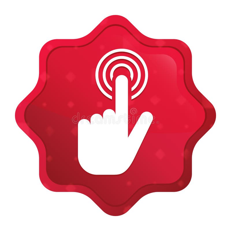 Hand Cursor Click Icon Misty Rose Red Starburst Sticker Button Stock ...